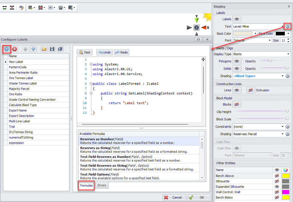 How To Create Labels In Rapid Reserver Micromine Alastri