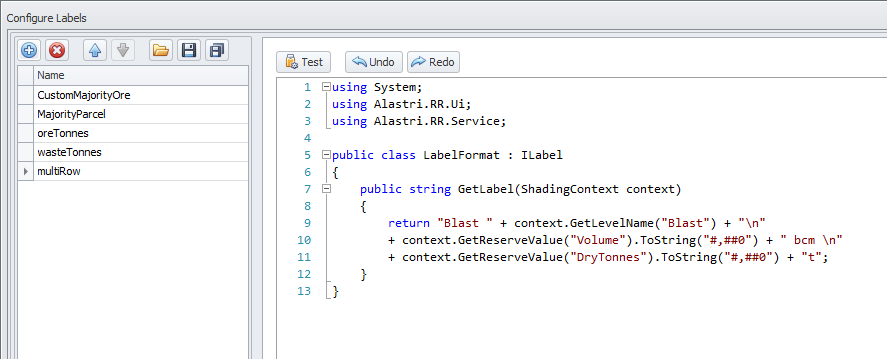 How To Create A Multi Row Label In Rapid Reserver Micromine Alastri