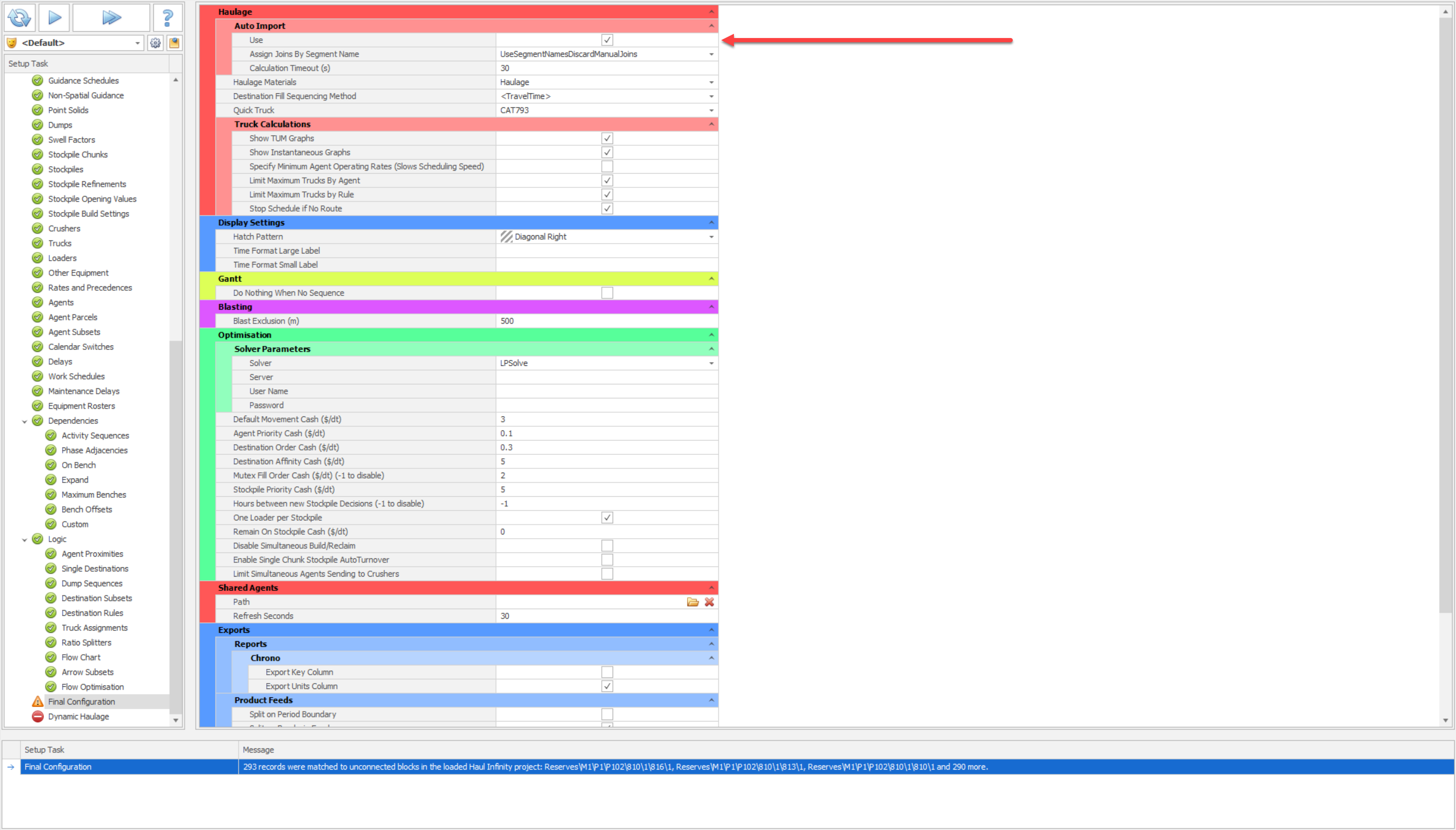 Unconnected blocks in the loaded Haul Infinity project - Instructions ...